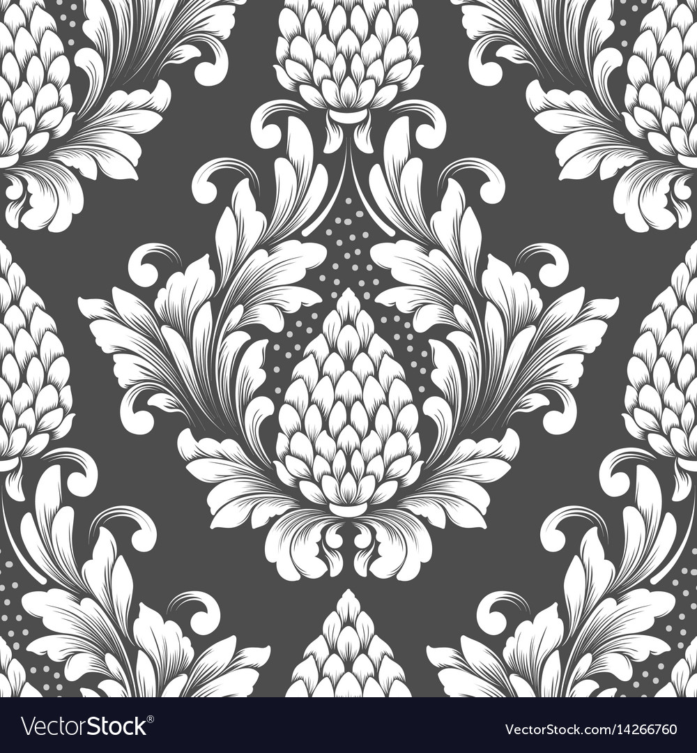 Damask seamless pattern element classical luxury Vector Image
