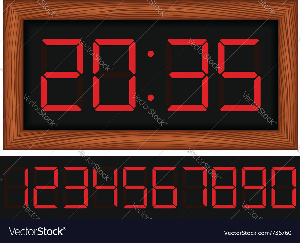 Digital clock Royalty Free Vector Image - VectorStock