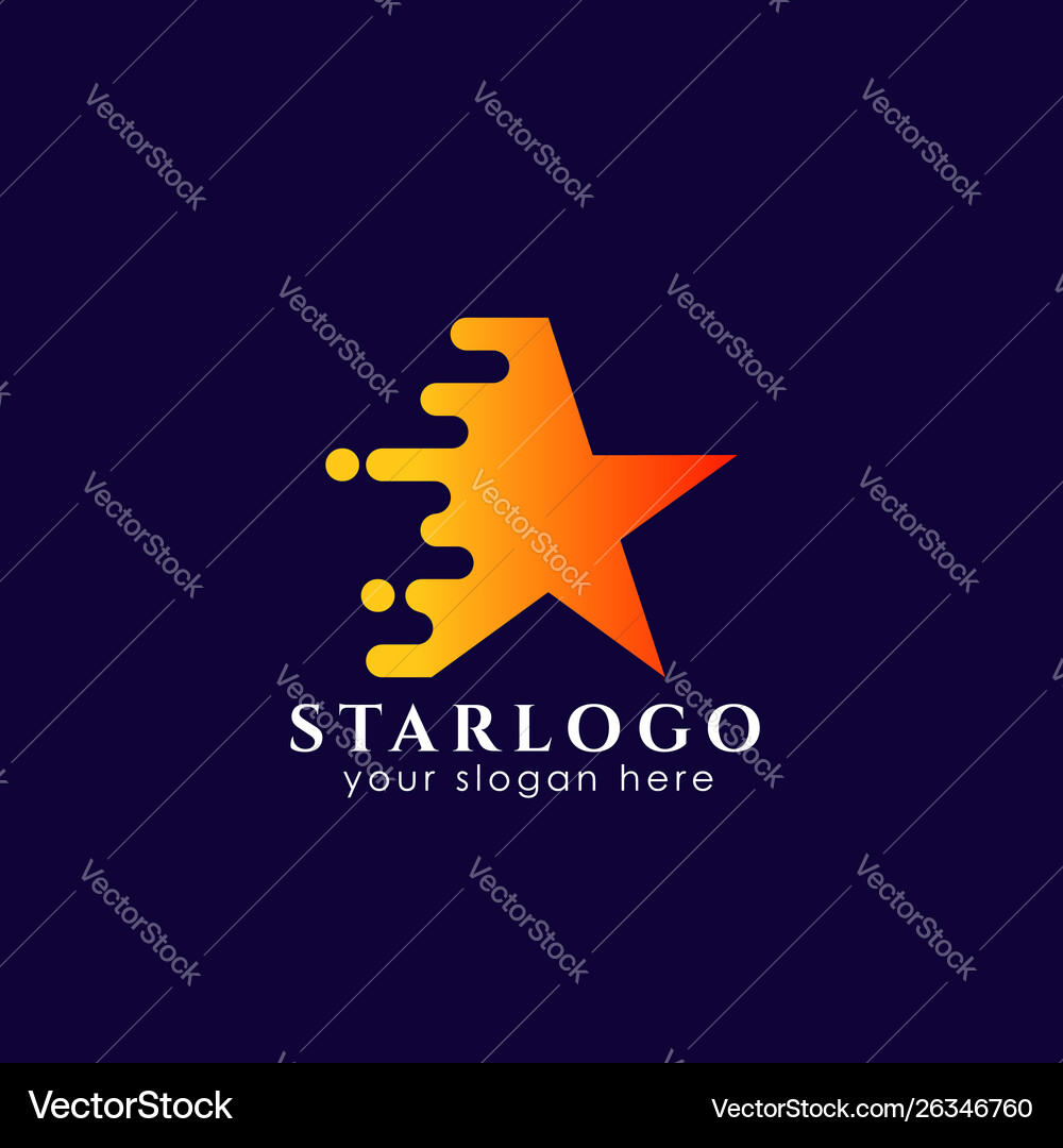 Fast star logo design template speed star logo Vector Image