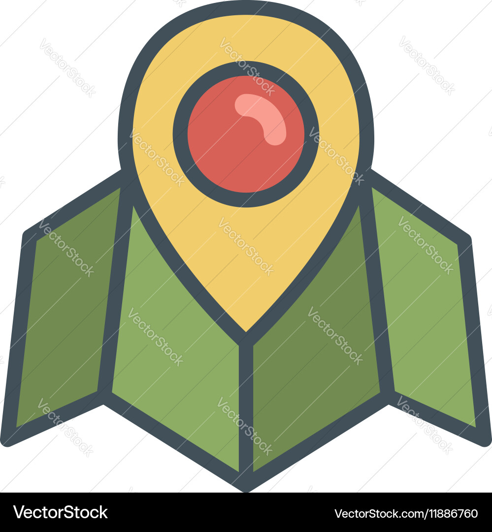 Flat location icon icon with map pin vintage Vector Image