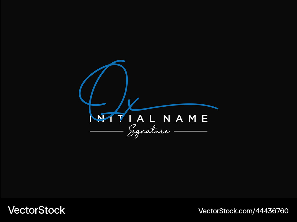 Initial qx signature logo template hand drawn Vector Image