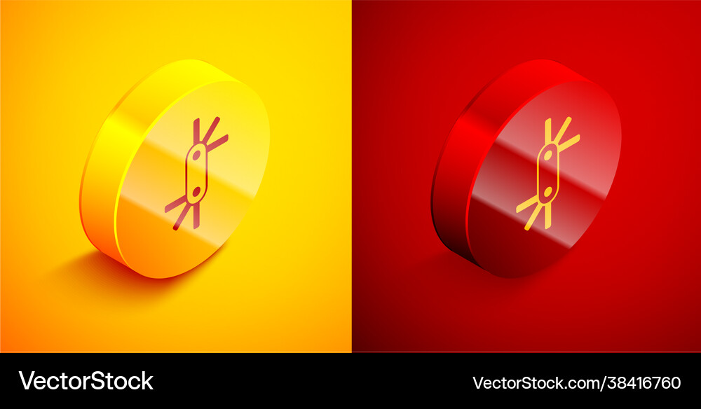 Isometric tool allen keys icon isolated on orange Vector Image