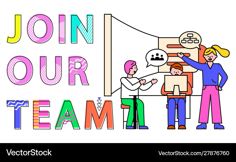Join our team teamlead with workers in office Vector Image