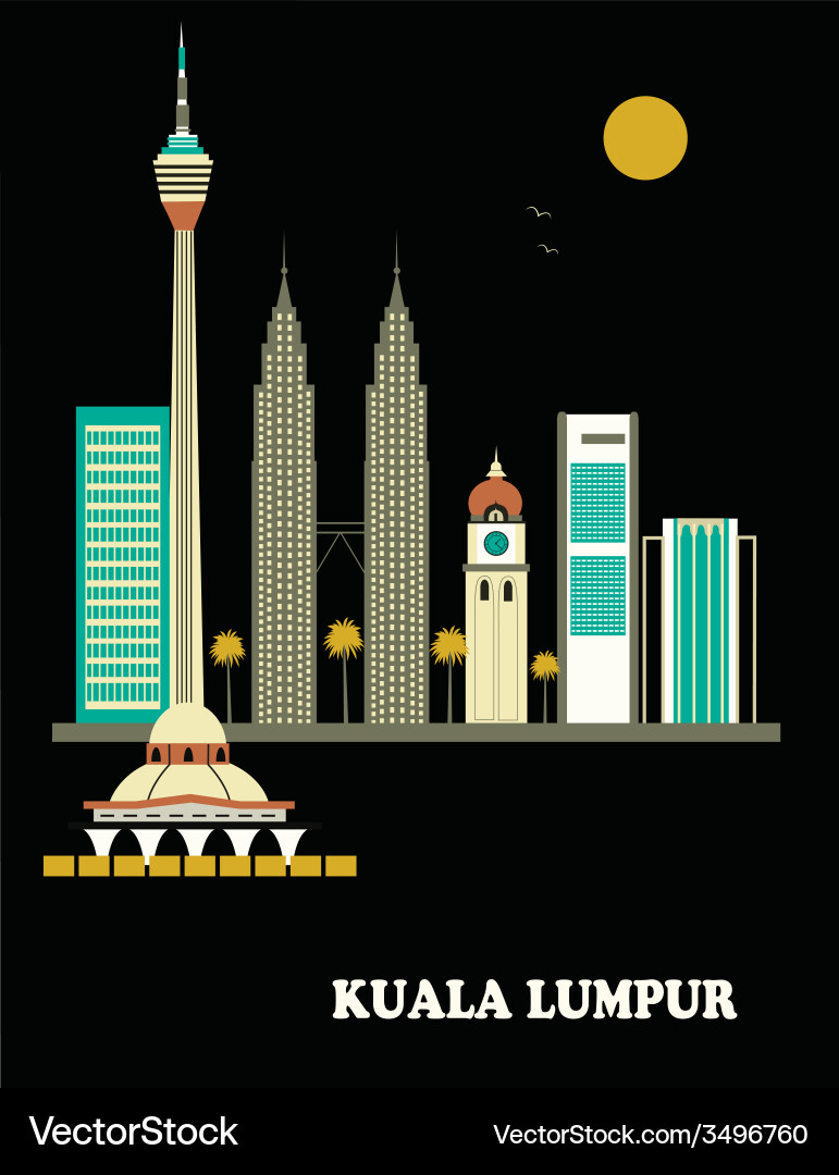 Kuala lumpur city Royalty Free Vector Image - VectorStock