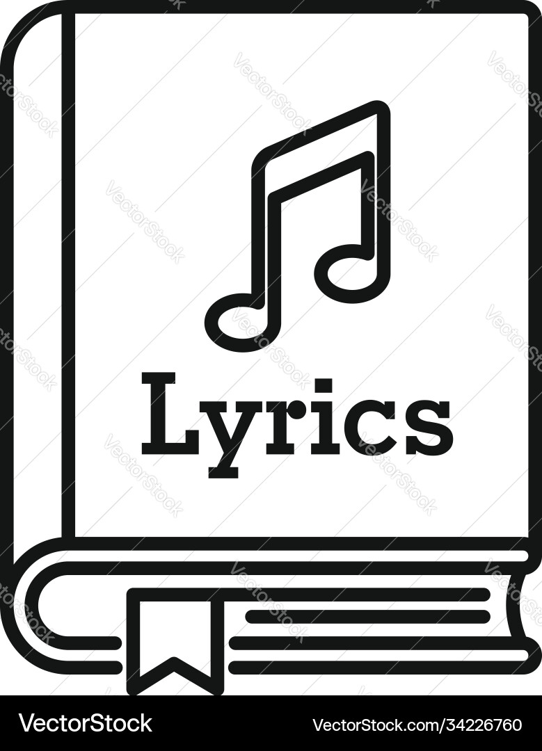 Lyrics book icon outline style Royalty Free Vector Image