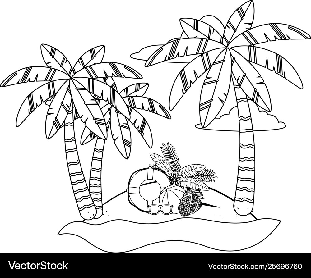 Palm tree summer season design Royalty Free Vector Image