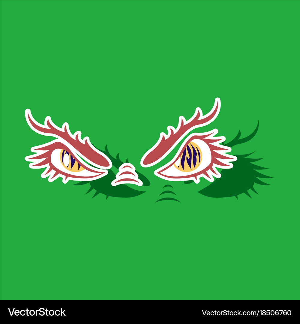 Paper sticker on theme evil emotions eyes Vector Image