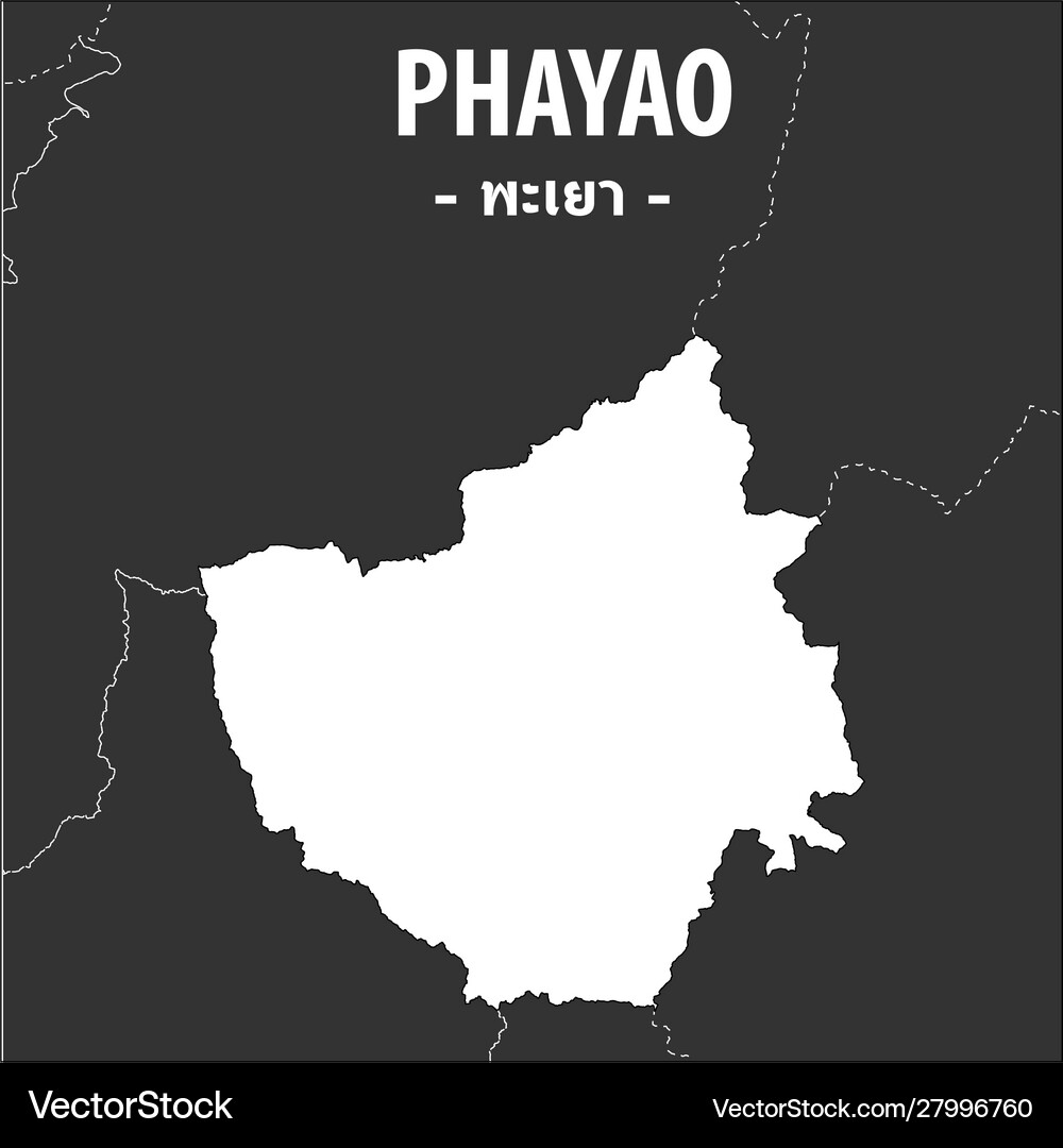 Phayao map province thailand Royalty Free Vector Image