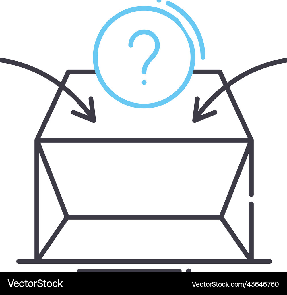 Project box line icon outline symbol Royalty Free Vector