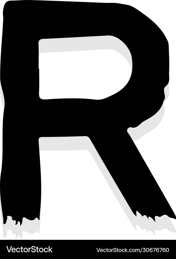 Scary horror logo letter r Royalty Free Vector Image