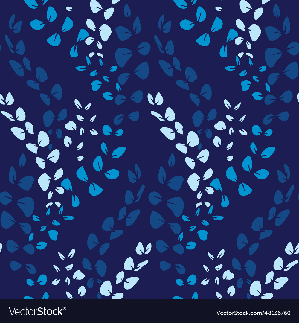 Seamless pattern with blue tropical leaves Vector Image