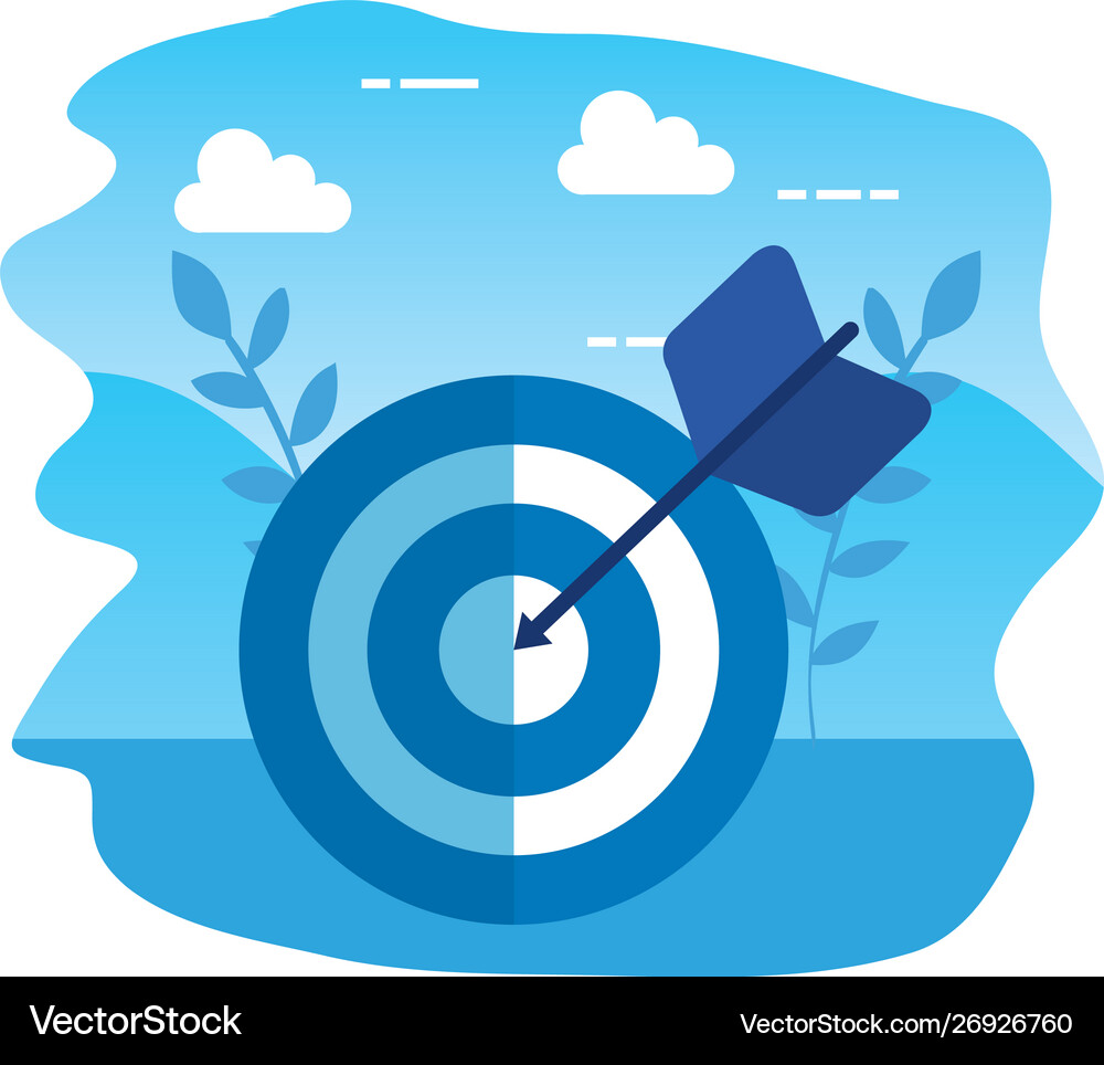 Target arrow success isolated icon Royalty Free Vector Image