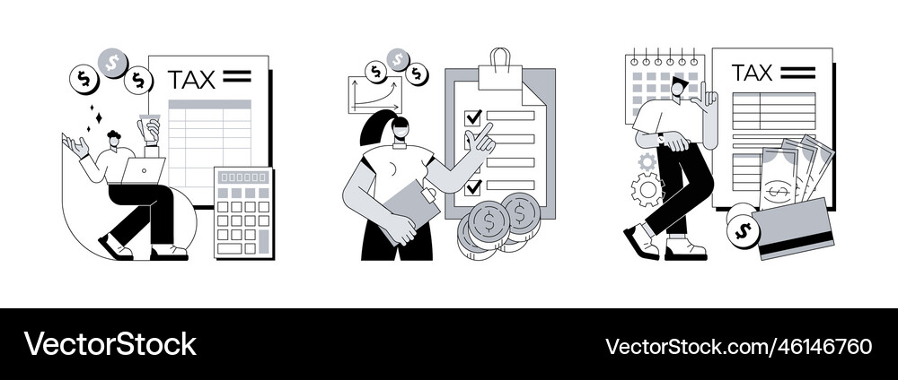 Tax preparation abstract concept Royalty Free Vector Image