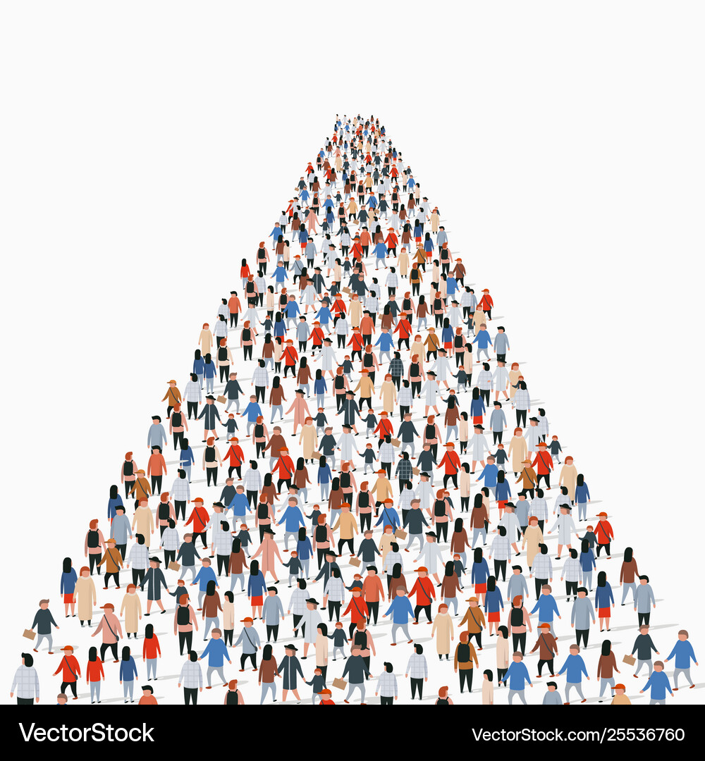 Template with a crowd business people standing Vector Image
