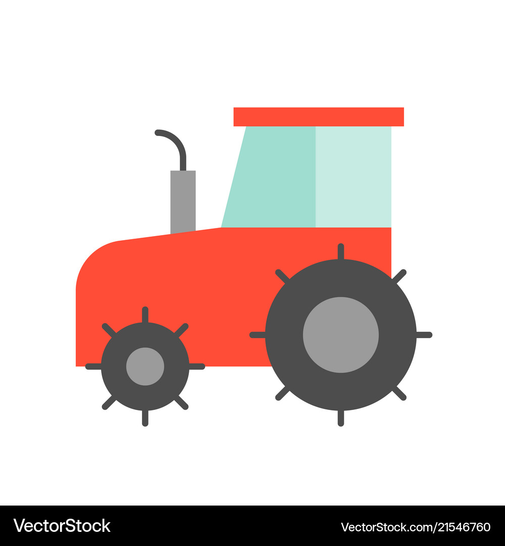 Tractor simple icon for agriculture concept Vector Image