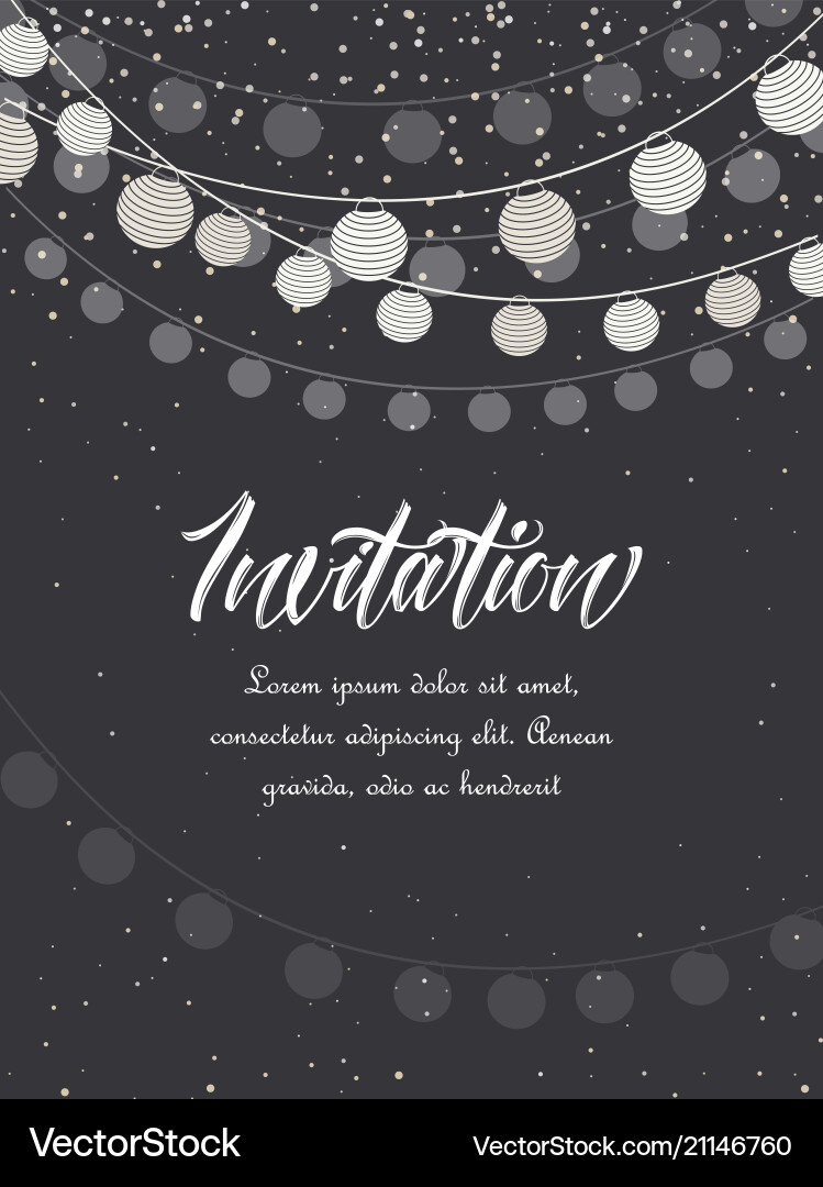 Trees and chain lanterns Royalty Free Vector Image