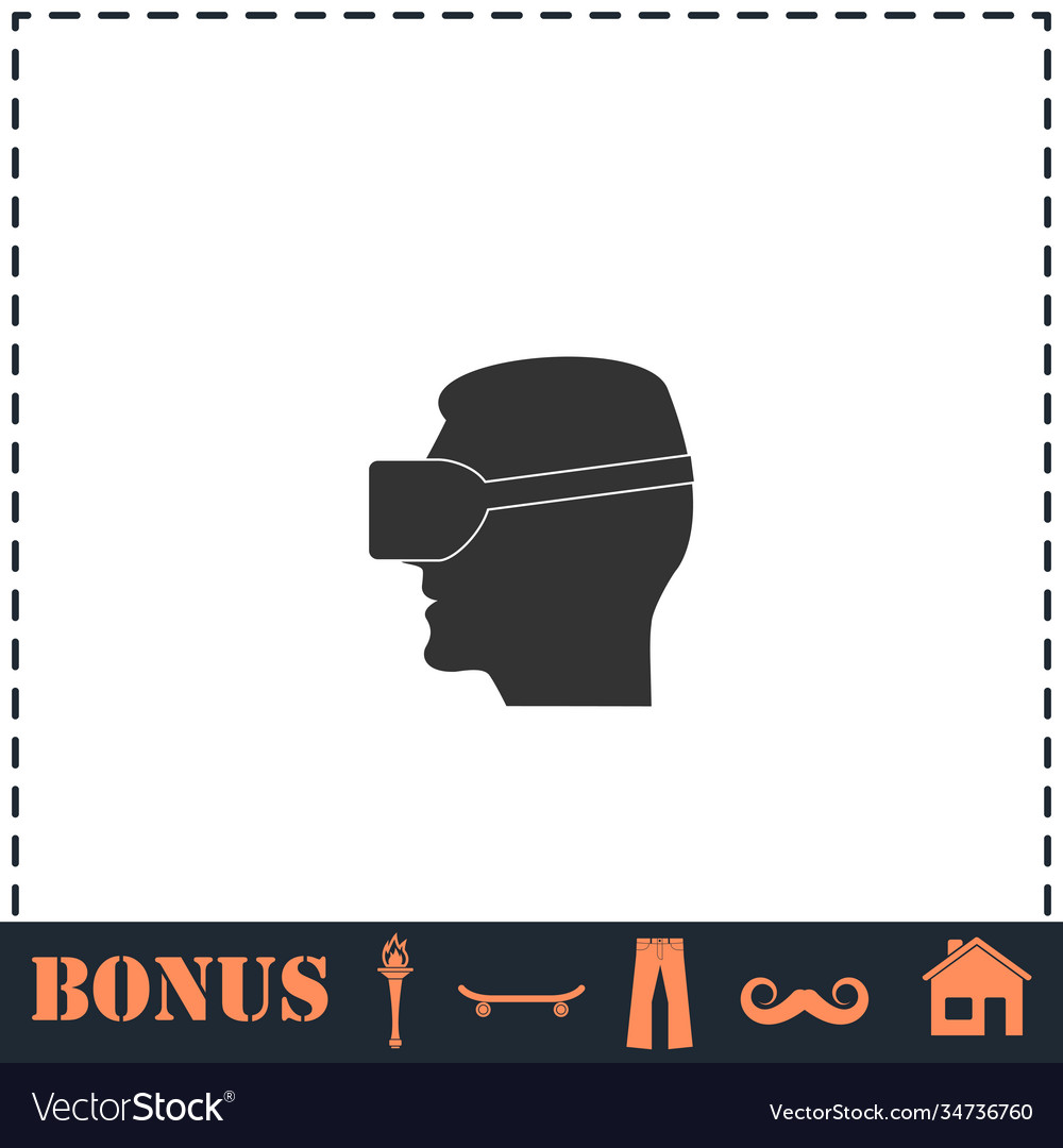 Vr icon flat Royalty Free Vector Image - VectorStock