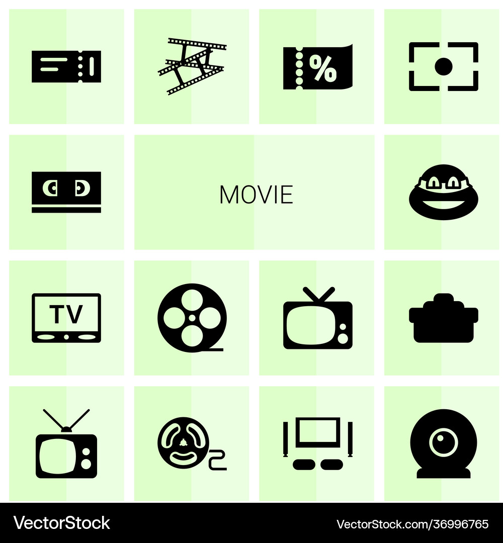 14 movie icons Royalty Free Vector Image - VectorStock