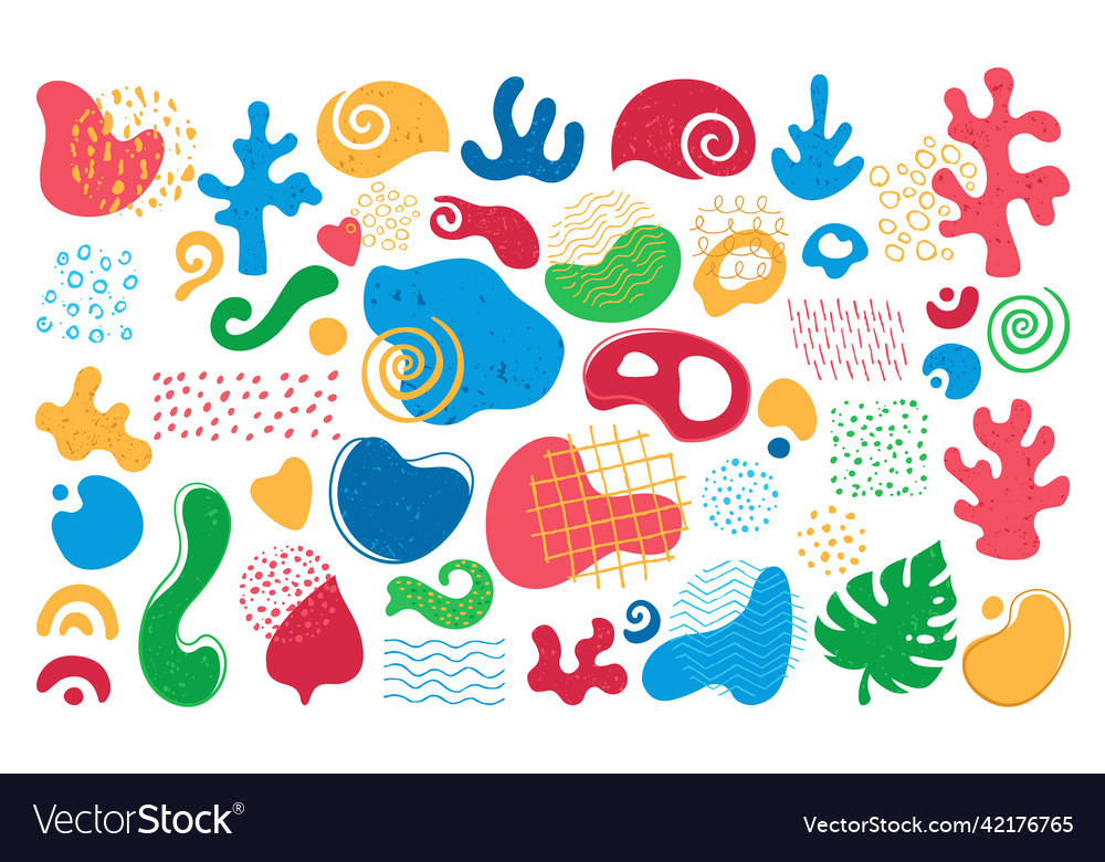 Abstract shape various doodle objects set hand Vector Image