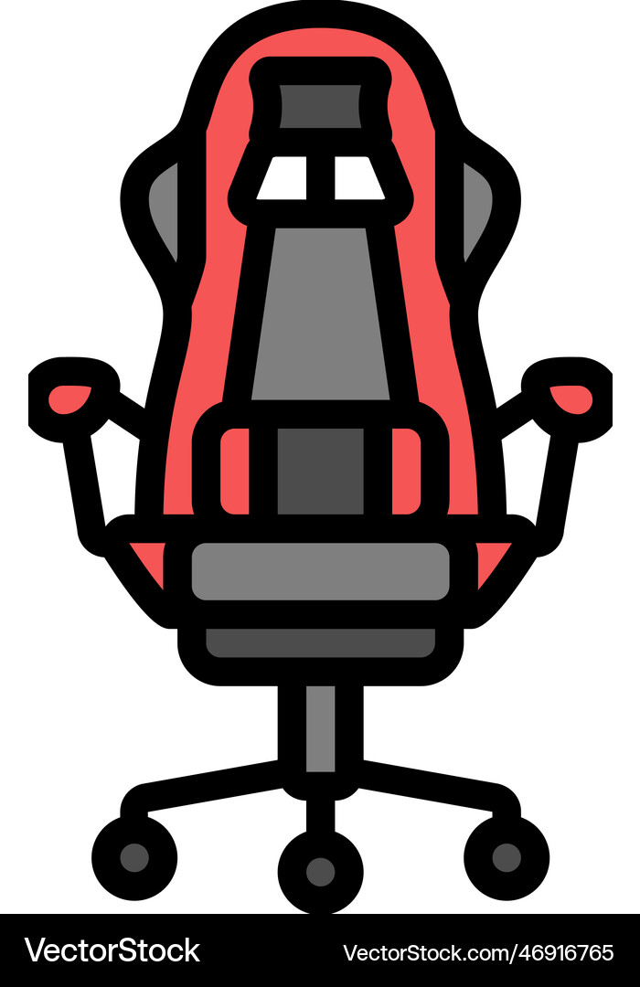 Chair gaming pc color icon Royalty Free Vector Image