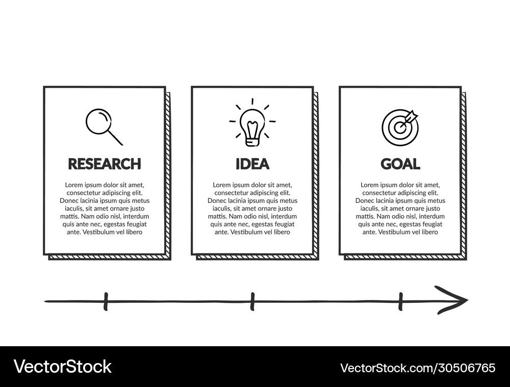 Concept arrow business model with 3 successive Vector Image