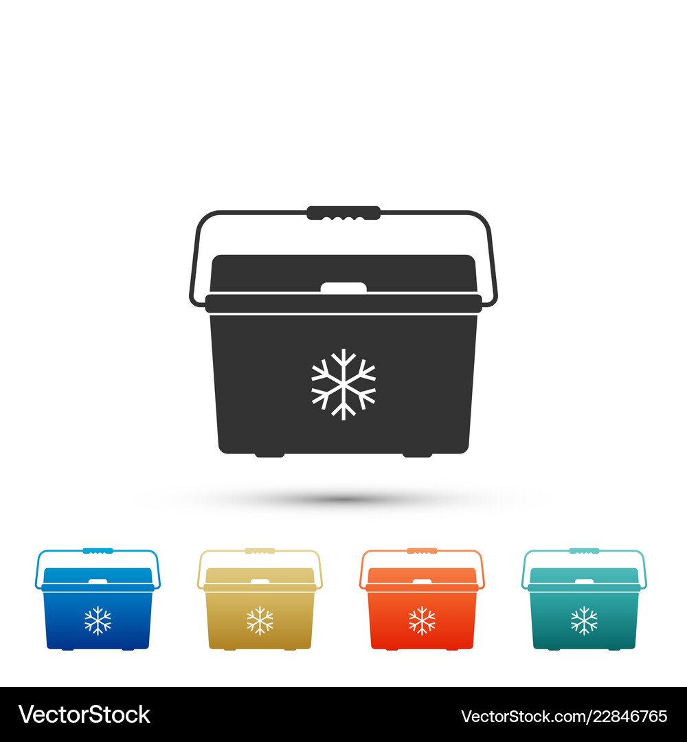 Cooler bag icon isolated portable freezer Vector Image