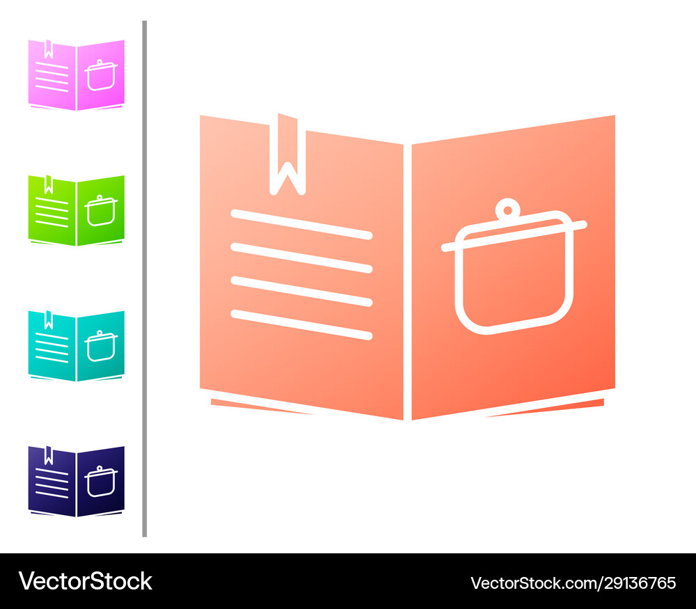 Coral cookbook icon isolated on white background Vector Image