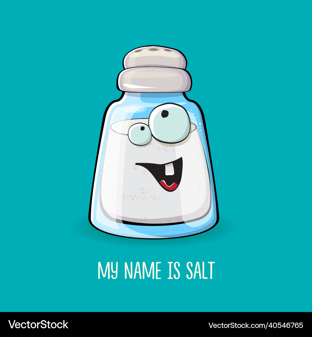 Cute cartoon salt shaker with smiling faces Vector Image