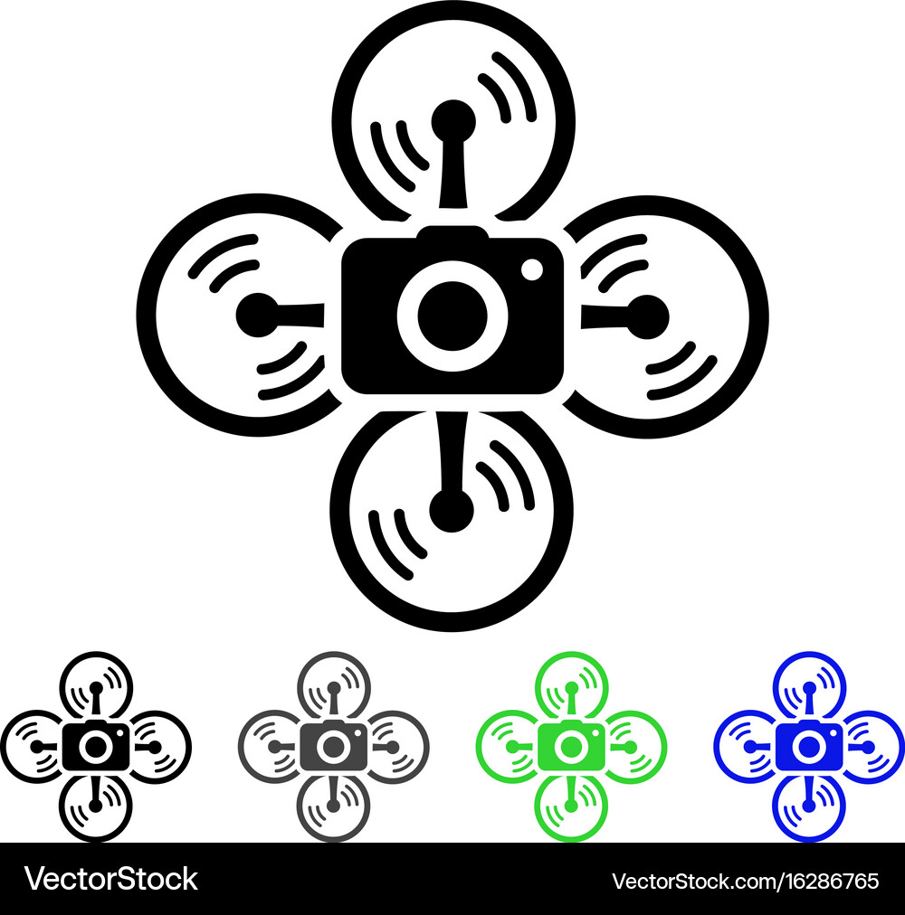 Drone camera flat icon Royalty Free Vector Image