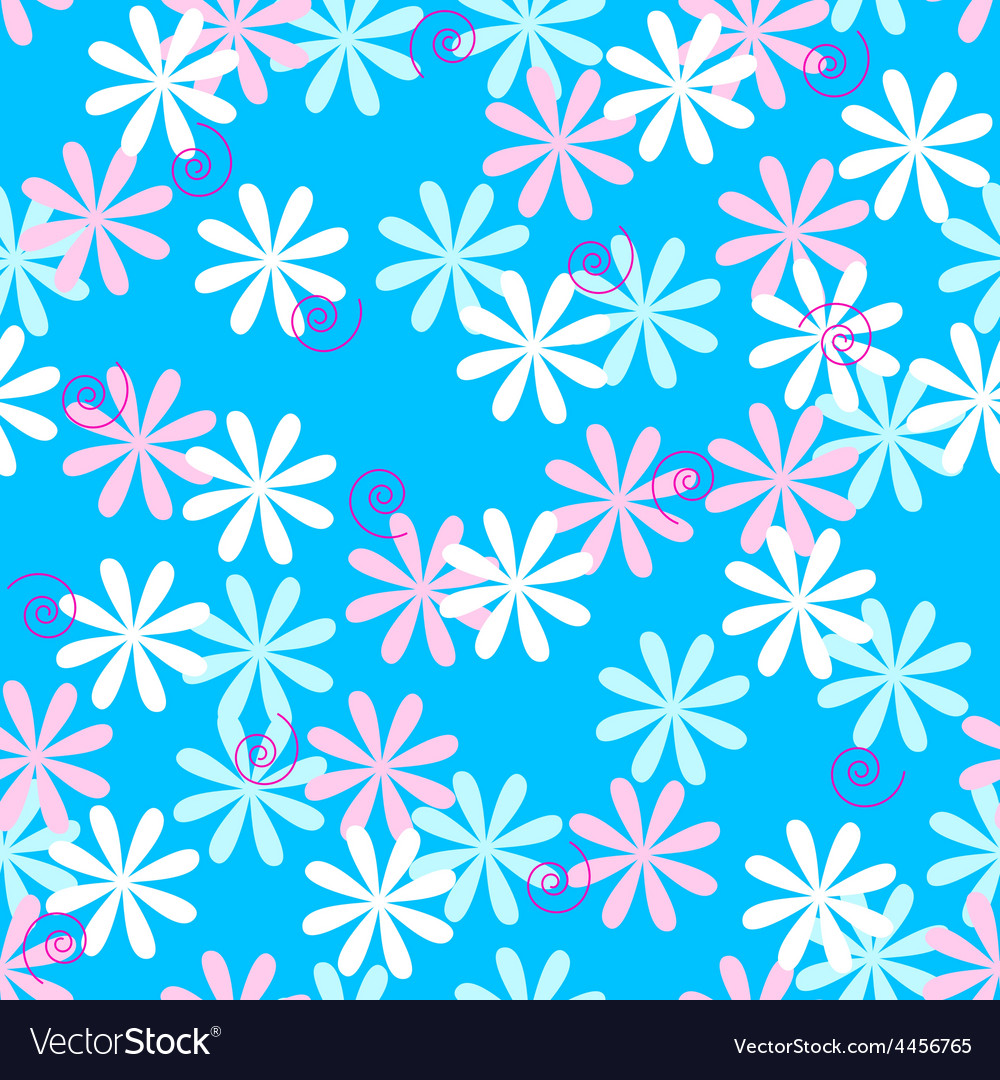 Fun seamless flower pattern Royalty Free Vector Image