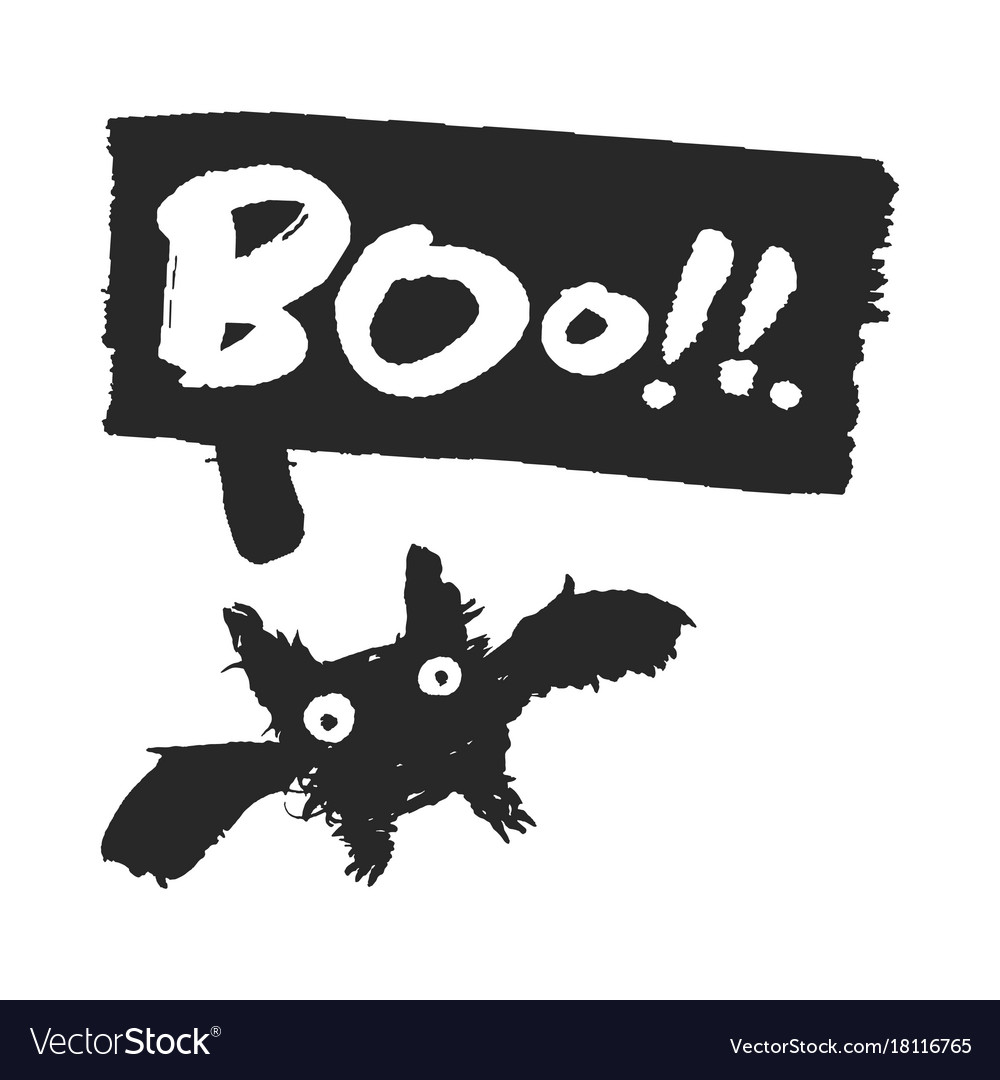 Halloween with boo speechbubble Royalty Free Vector Image