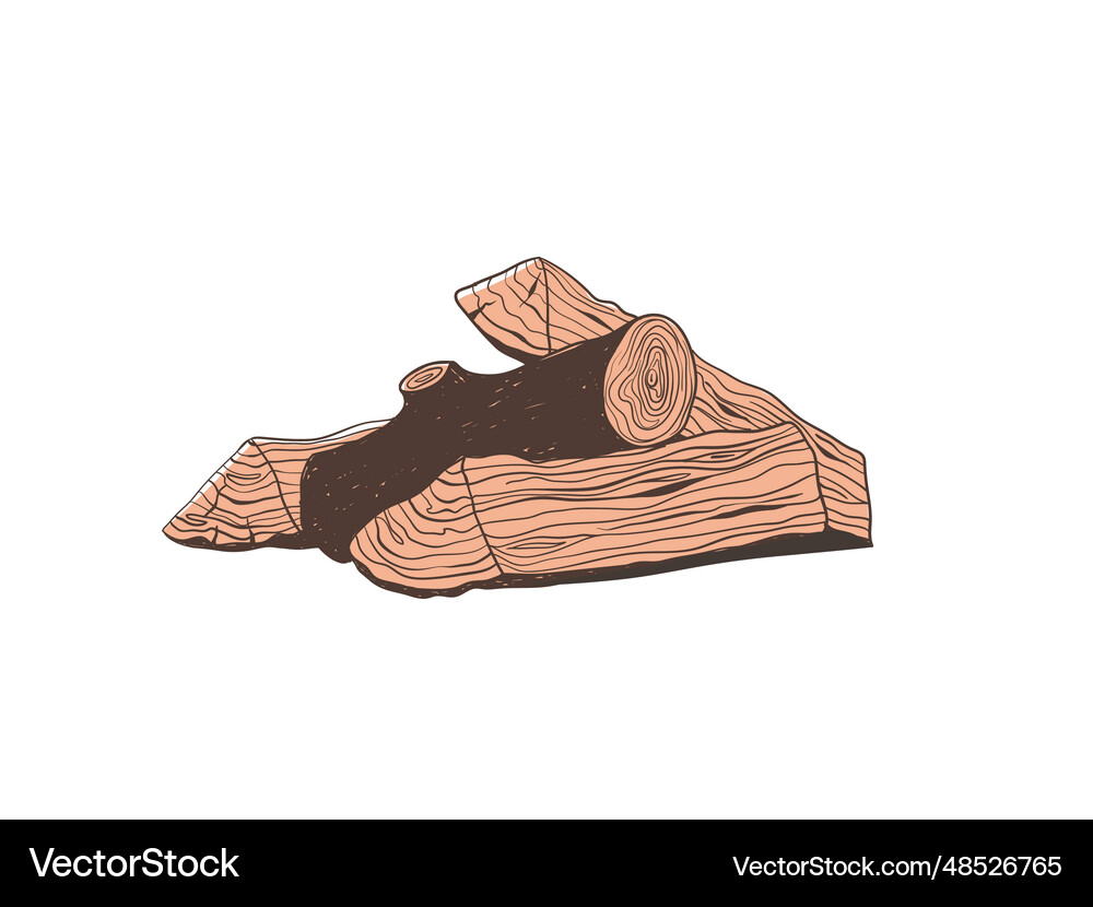 Hand drawn icon wood pile Royalty Free Vector Image