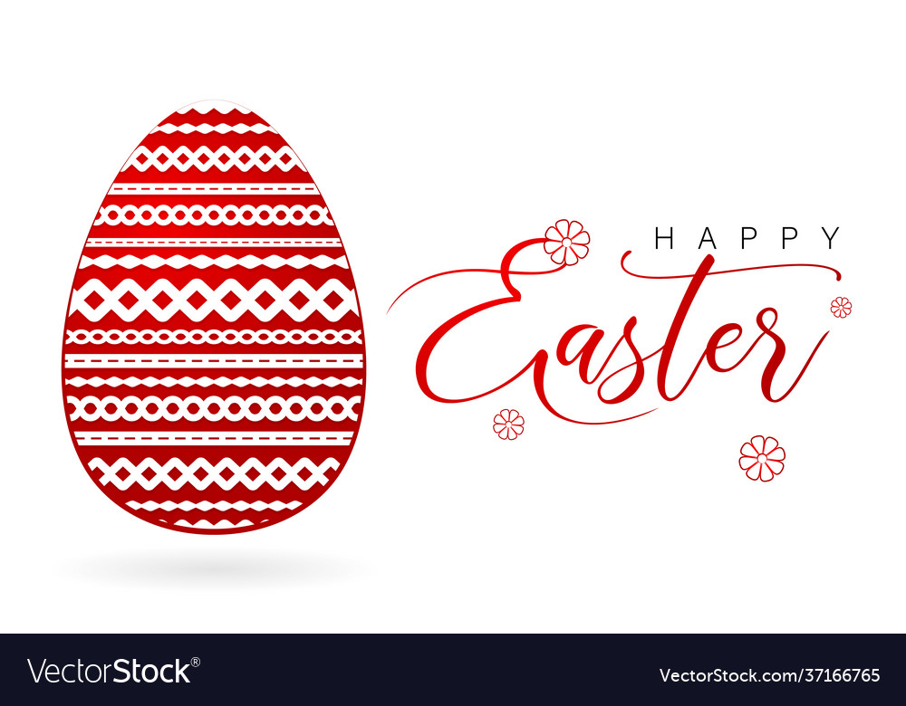 Happy easter red egg Royalty Free Vector Image