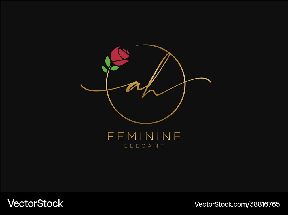 Initial ah feminine logo beauty monogram Vector Image