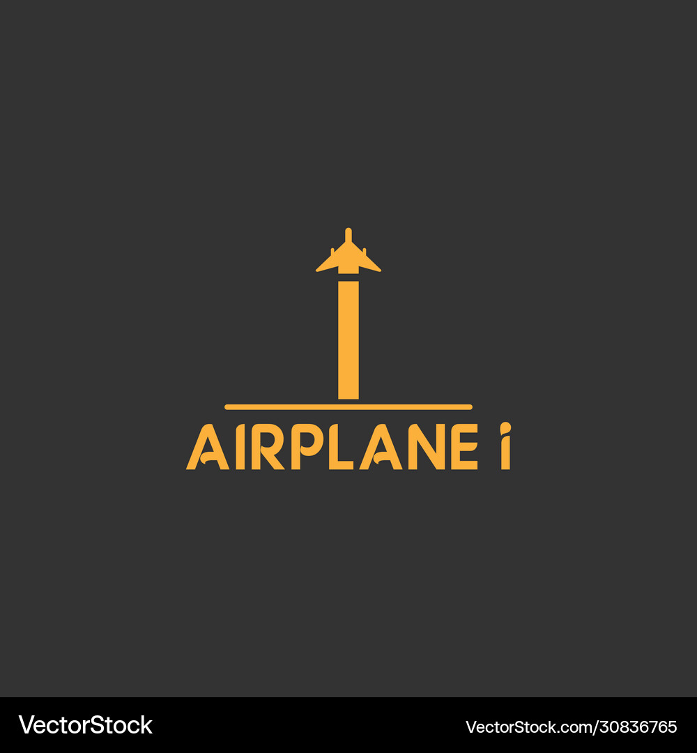 Initial i travel logo design orange color Vector Image