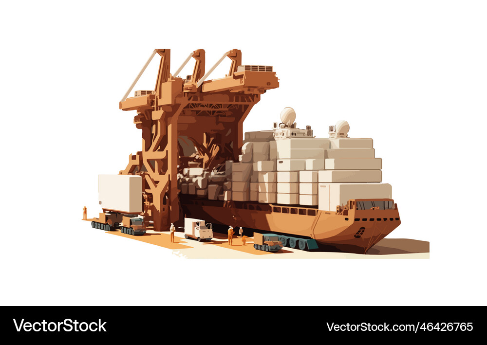 Logistics and transportation of container cargo Vector Image