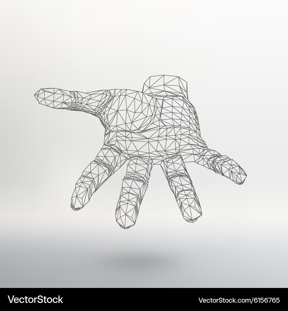 Mesh polygonal background hand of lines Royalty Free Vector