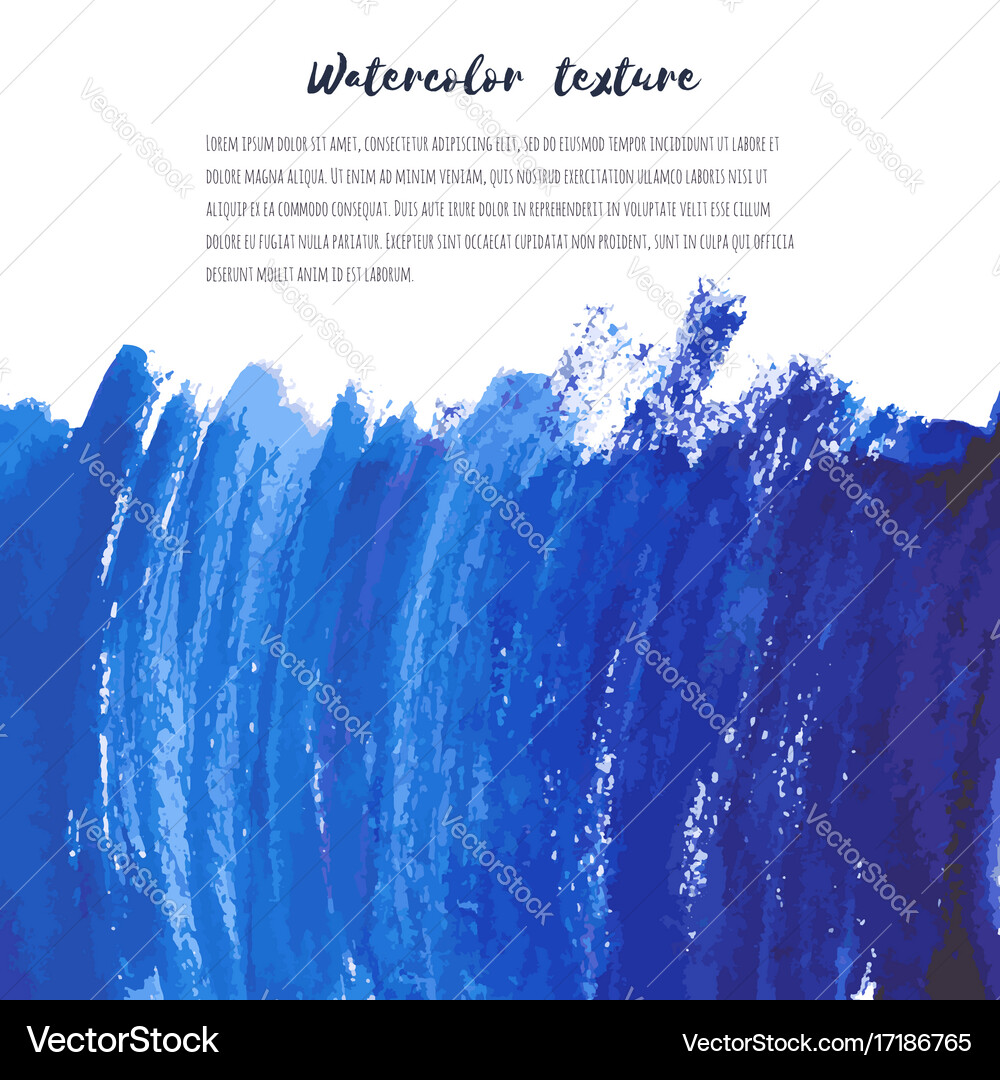 Navy blue indigo watercolor texture background Vector Image