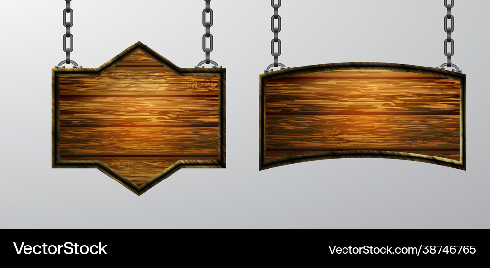 Realistic wooden signboard Royalty Free Vector Image