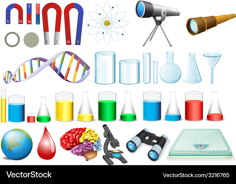 Science set Royalty Free Vector Image - VectorStock