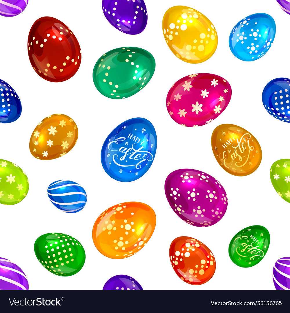 Seamless background brightly colored easter Vector Image