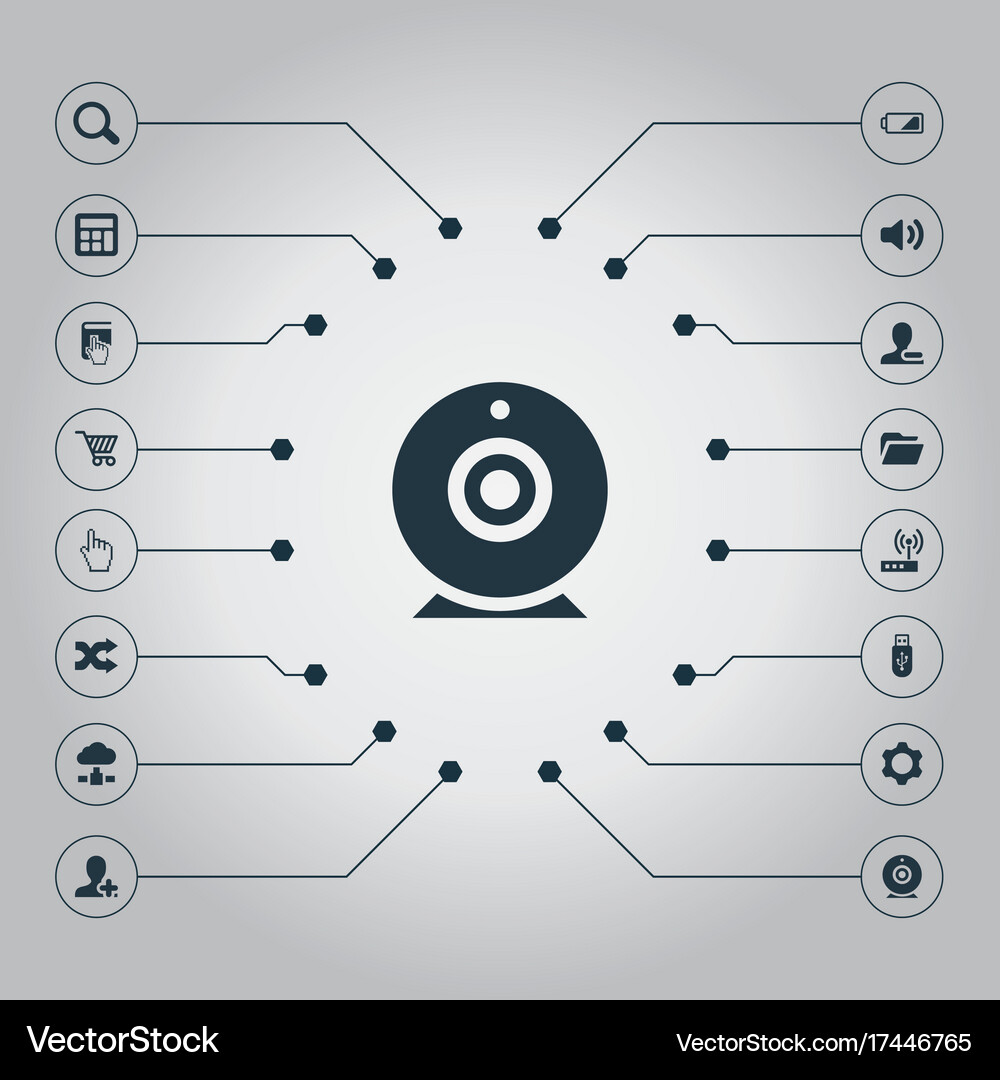 Set of simple technology icons Royalty Free Vector Image
