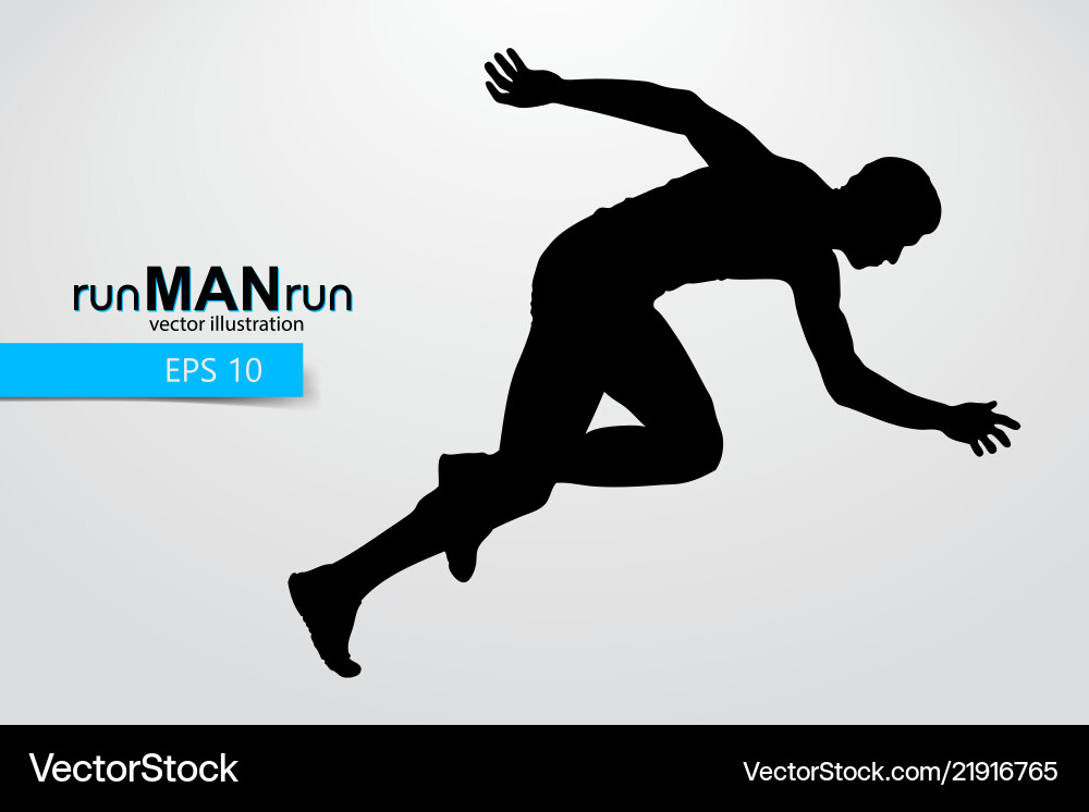 Silhouette of a running man Royalty Free Vector Image