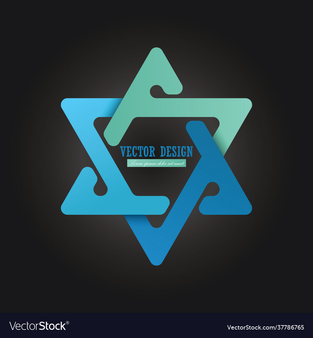 Two intertwining triangles template for a logo Vector Image