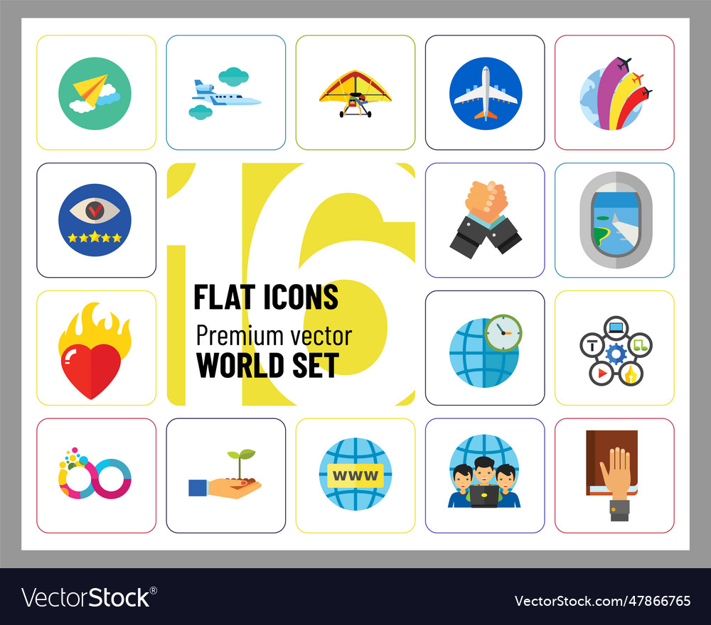 World icon set Royalty Free Vector Image - VectorStock