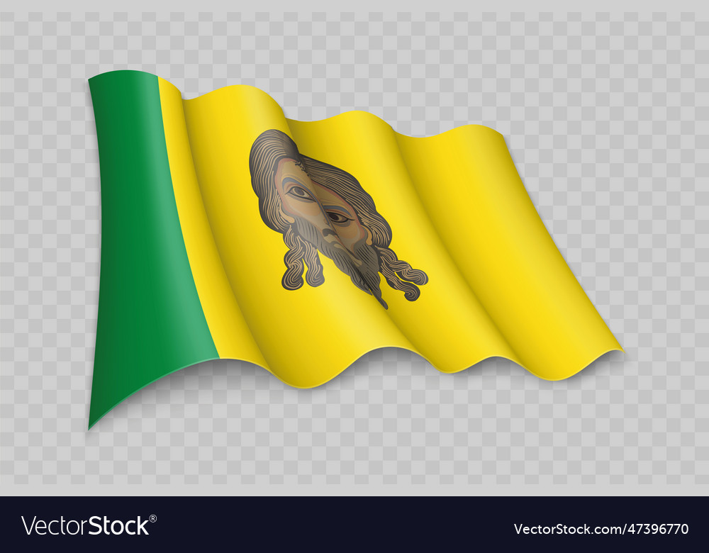 3d realistic waving flag of penza oblast is a Vector Image