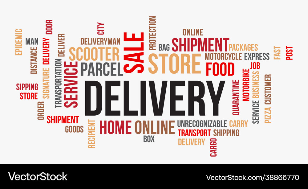 Business concept background delivery word cloud Vector Image