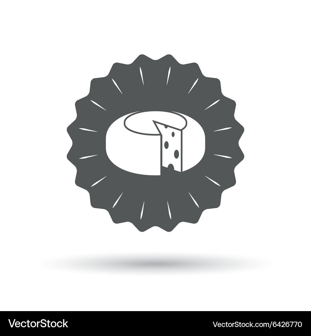 Cheese wheel sign icon Sliced cheese Royalty Free Vector