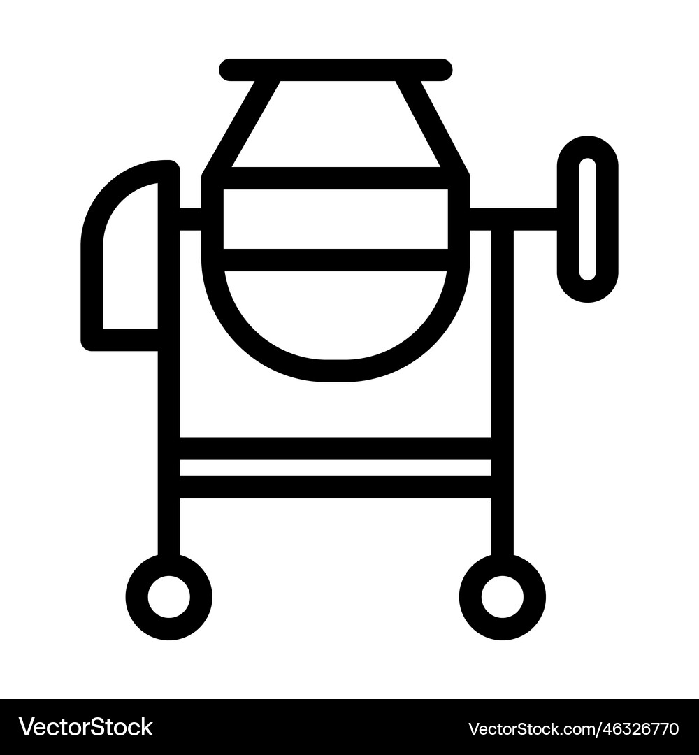 Concrete mixer thick line icon for personal Vector Image