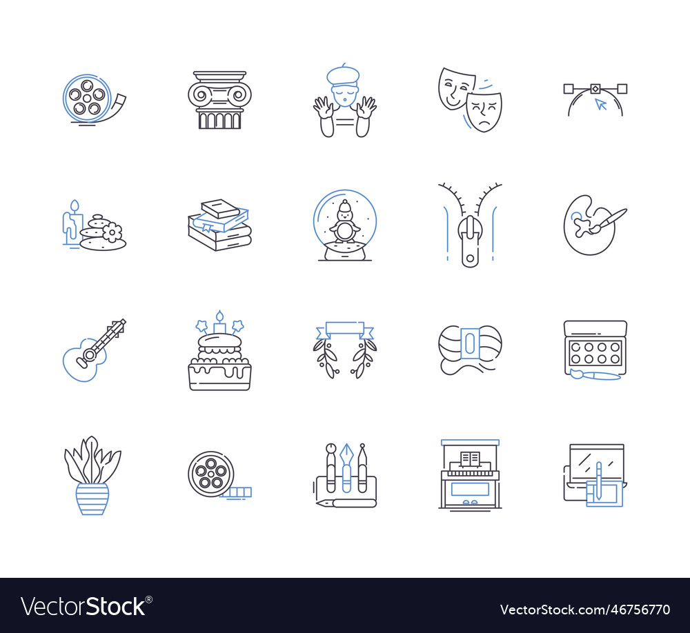 Design thinking outline icons collection design Vector Image Design thinking outline icons collection design Vector Image